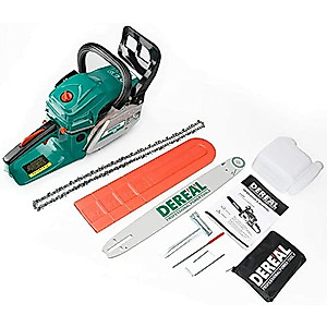DEREAL 62cc Gas 18'' Chainsaw 2 Cycle Gasoline Powered Chain Saws Handheld for Home Garden
