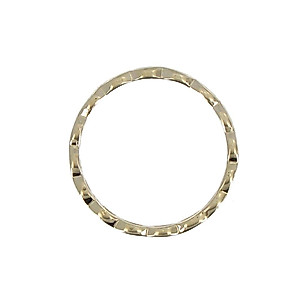 LES POULETTES JEWELS - Gold Plated Ring Almond Pierced - Size 9.5