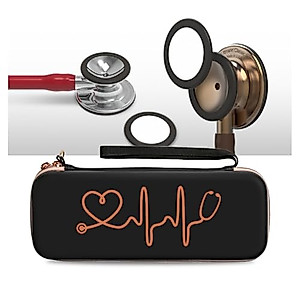 OTDOGUO Stethoscope Storage Box EVA Portable Travel Carrying Case with Mesh Bag, Hard Drive,Pen,Medical Organizer Blue