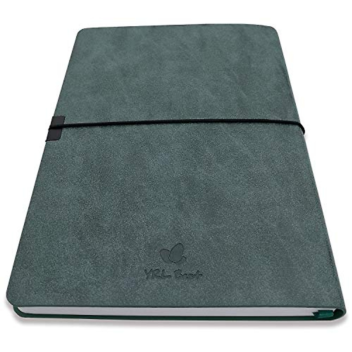 YRL Best Writing Journal/Notebook, College Ruled/Lined, A5 Size, 5.8x8.3", Premium Faux Leather Soft Cover, Creamy Thick Paper, Sewn Bound, Elastic Wrap, Inner Pocket, Pen Loop, Lays Flat, Green