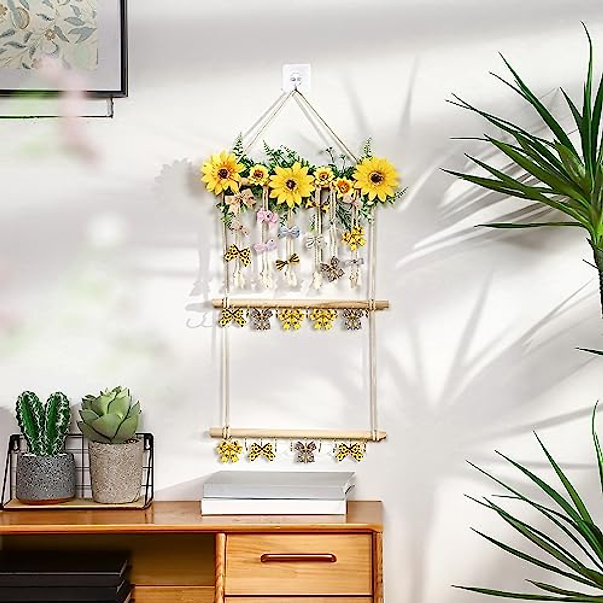 Kigley Bow Holder for Girls Hair Bows Headband Holder Baby Hair Accessories Hair Clips Hanging Organizer for Baby Nursery Toddler Girls Room Door Hair Bows Organizer