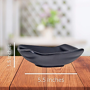 Square Melamine Bowl for Salad, Soup, Noodles, 5.5 x 1.5 Inches, Japanese Dish Set of 4