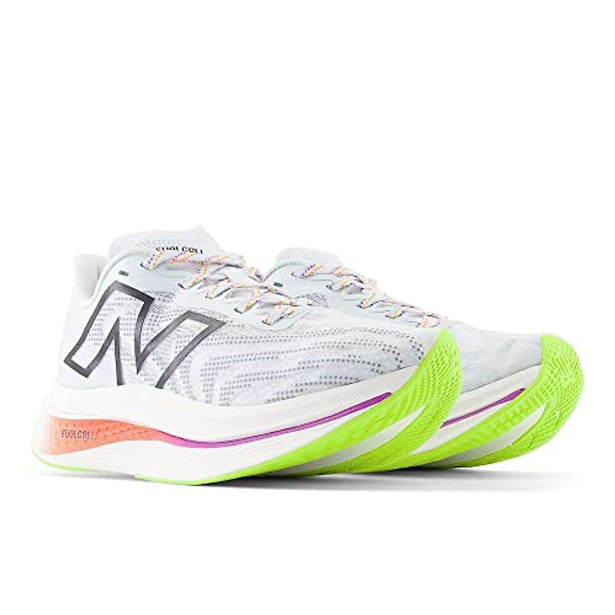 New Balance Women's FuelCell SuperComp Trainer V2 Running Shoe, Ice Blue/Neon Dragonfly, 8