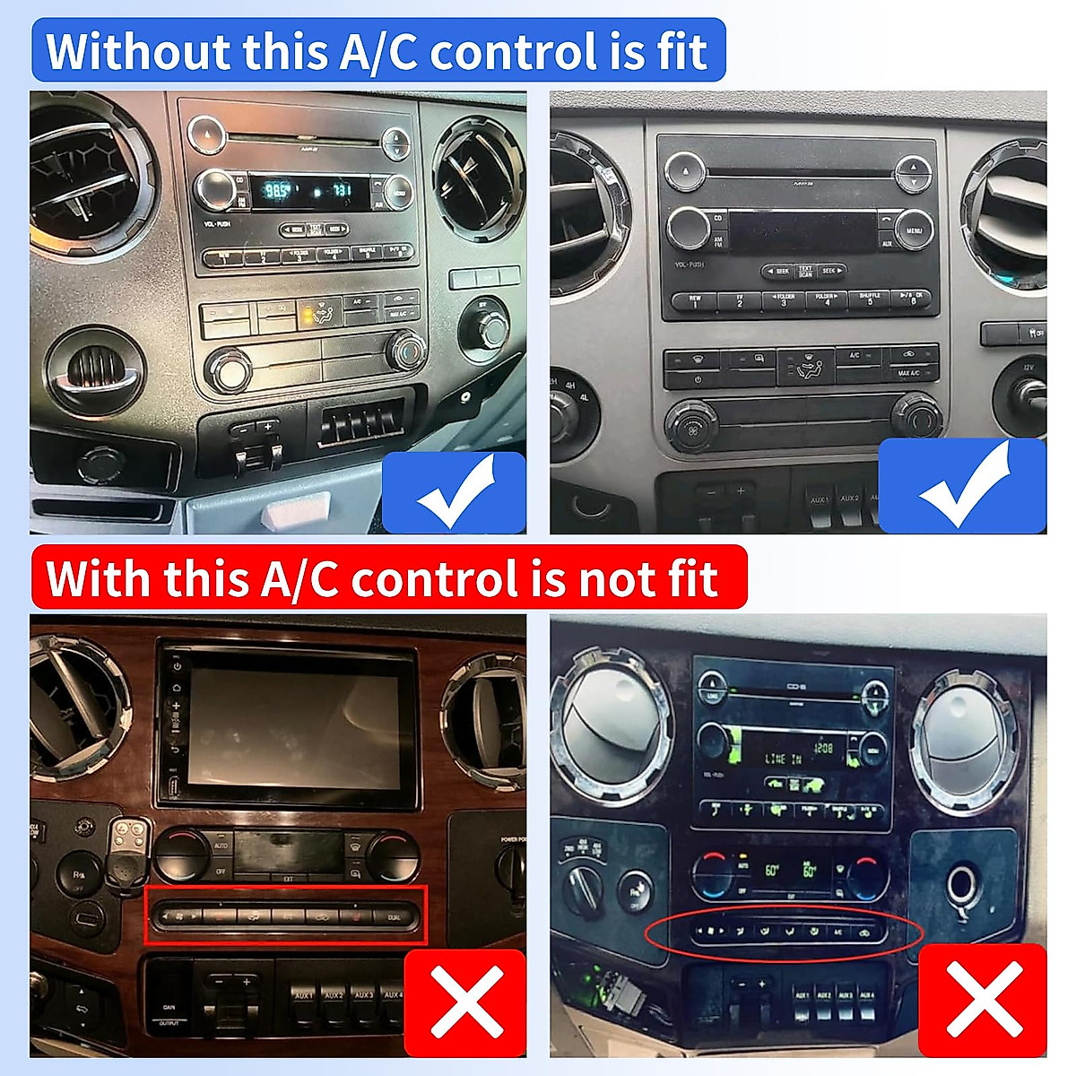 Qualcomm Car Radio for Ford F250 F350 2009-2012 F450 F650 2009-2016 Stereo Replacement Carplay Android Auto Upgrade 12.1 Inch 2K IPS Touch Screen Android 13 Tesla Style Head Unit Navigation