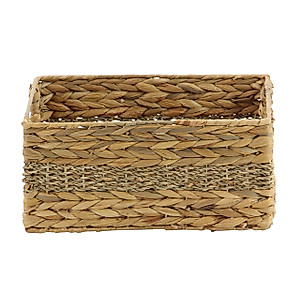 Deco 79 Seagrass Handmade Decorative and Functional Storage Basket Basket Organizer with Handles, Set of 4 Basket for Storage 16", 14", 12", 10"W, Light Brown