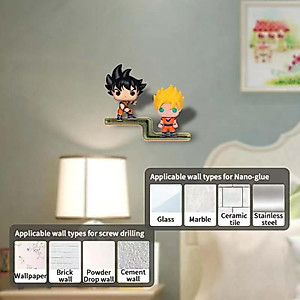 YODAR 5 Pack Clear Acrylic Organizers Shelves for Funko Pop Figures, Invisible Riser Display Shelf for Wall Storage Decor, Floating Display Ledge for Figures Stand Collection, Shining at Night