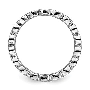 Solid 925 Sterling Silver Stackable Aquamarine Blue March Gemstone Ring Eternity Band Size 10