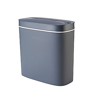 ALEEIK Motion Sensor Trash Can with Lid,3.7 Gallon Automatic Touchless Trash Can Slim Smart Plastic Narrow Trash Bin Wastebasket Rechargeable Waterproof Garbage Can, Gray