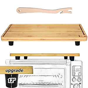 Ansoon Bamboo Wood Cutting Boards for Mini Smart Toaster Oven Air, Compatible with Breville 860 BSS/845BSS Countertop Oven, 1.2inch Heat Resistant Silicone Feet, Creates Storage Space