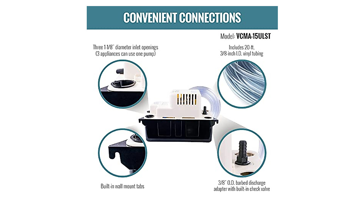 Little Giant VCMA-15ULST Condensate Pump with Safety Switch