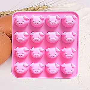 TEMKIN Silicone Bread Loaf Pan Silicone Pig Head Piglet Candy Fondant Molds Handmade Pastry Ice Cube Tray Mould Cake Decorating Tool for Home Kitchen Decorative Tray Plate (Size : 2 pcs)