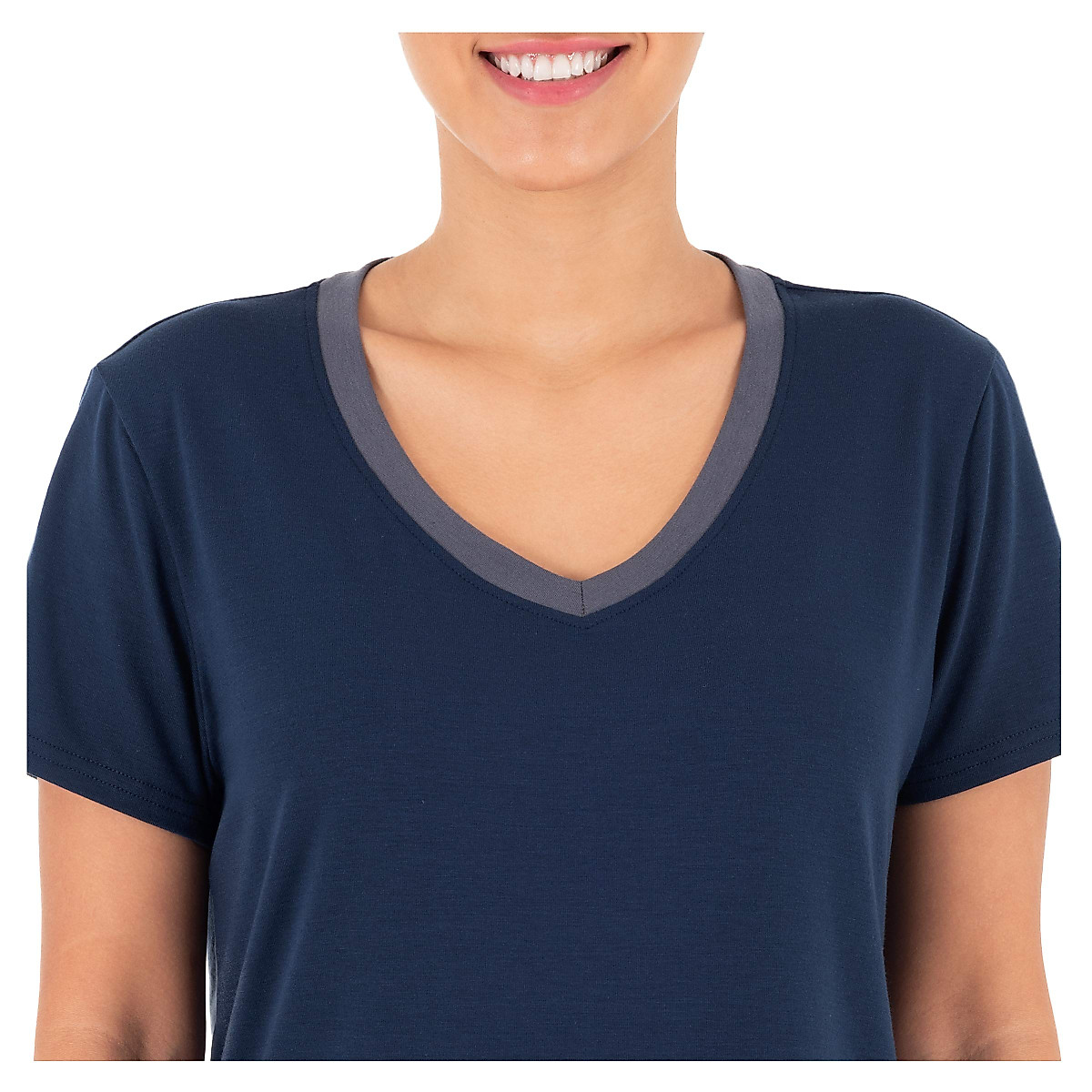 Fruit of the Loom womens Short Sleeve Tee and Pant 2 Piece Sleep Pajama Set, Midnight Blue, Large US