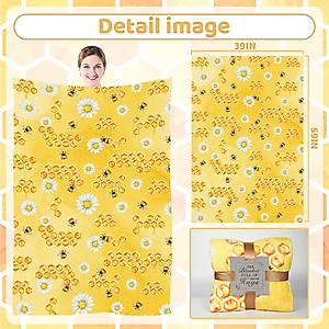 Birthday Bee Gifts for Women - Birthday Gifts for Women Valentines Day Gifts for Her Relaxing Spa Gifts Happy Bee Day Gifts with Inspirational Blanket Candle for Mom Best Friends Sister Teacher Wife