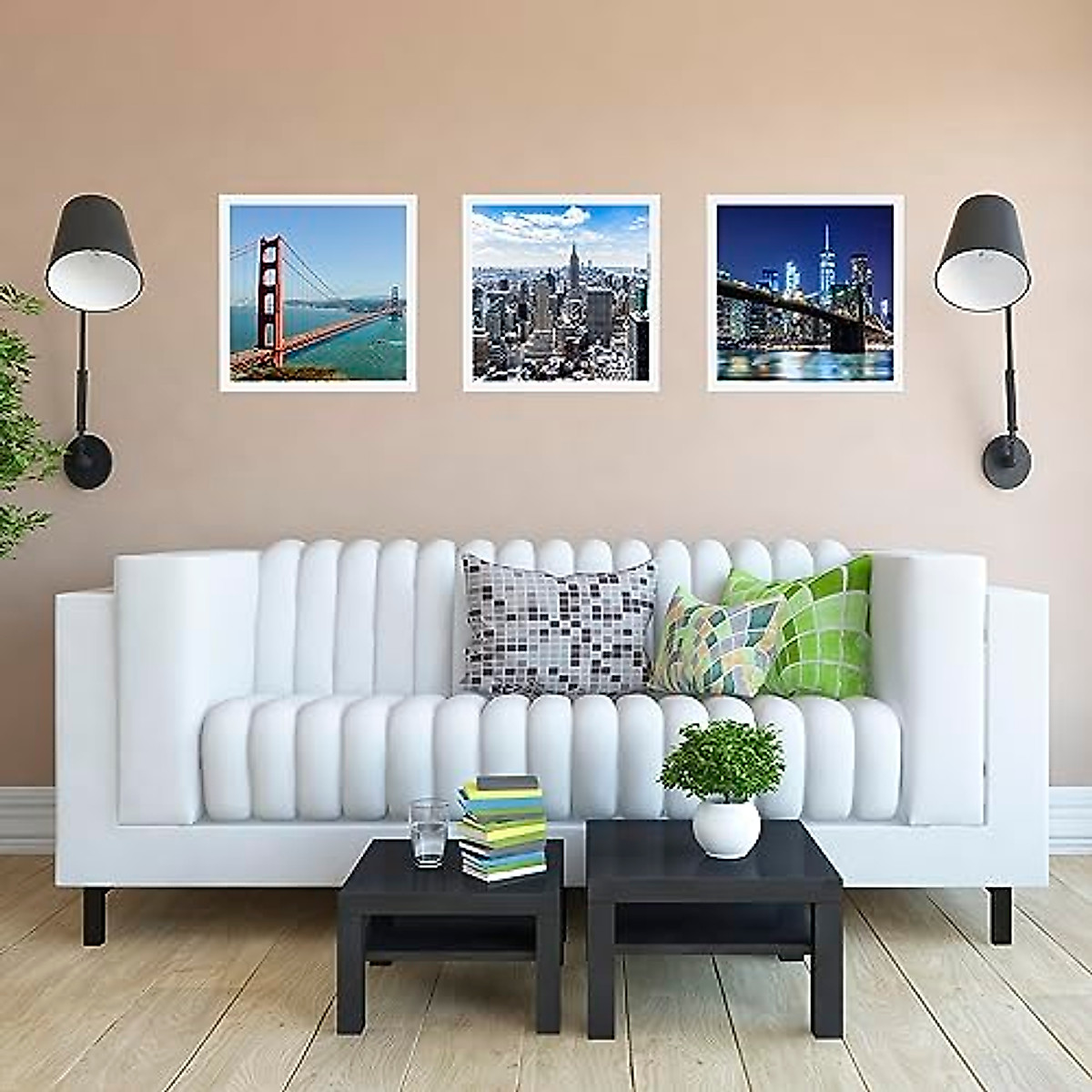 HEYTUYA 9x9 Picture Frame White for Tabletop or Wall Hanging, 9 x 9 Frame, Wall Gallery Photo Frame with Shatter Resistant Plexiglas, White