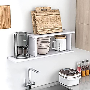 AUYKBVK Large Floating Bookshelf,Floating Shelf White,Wall Mounted Floating Shelves Farmhouse Bathroom Bedroom Kitchen Living Room,Toys and Books Storage Organizer Bookshelves Nursery Book Shelves