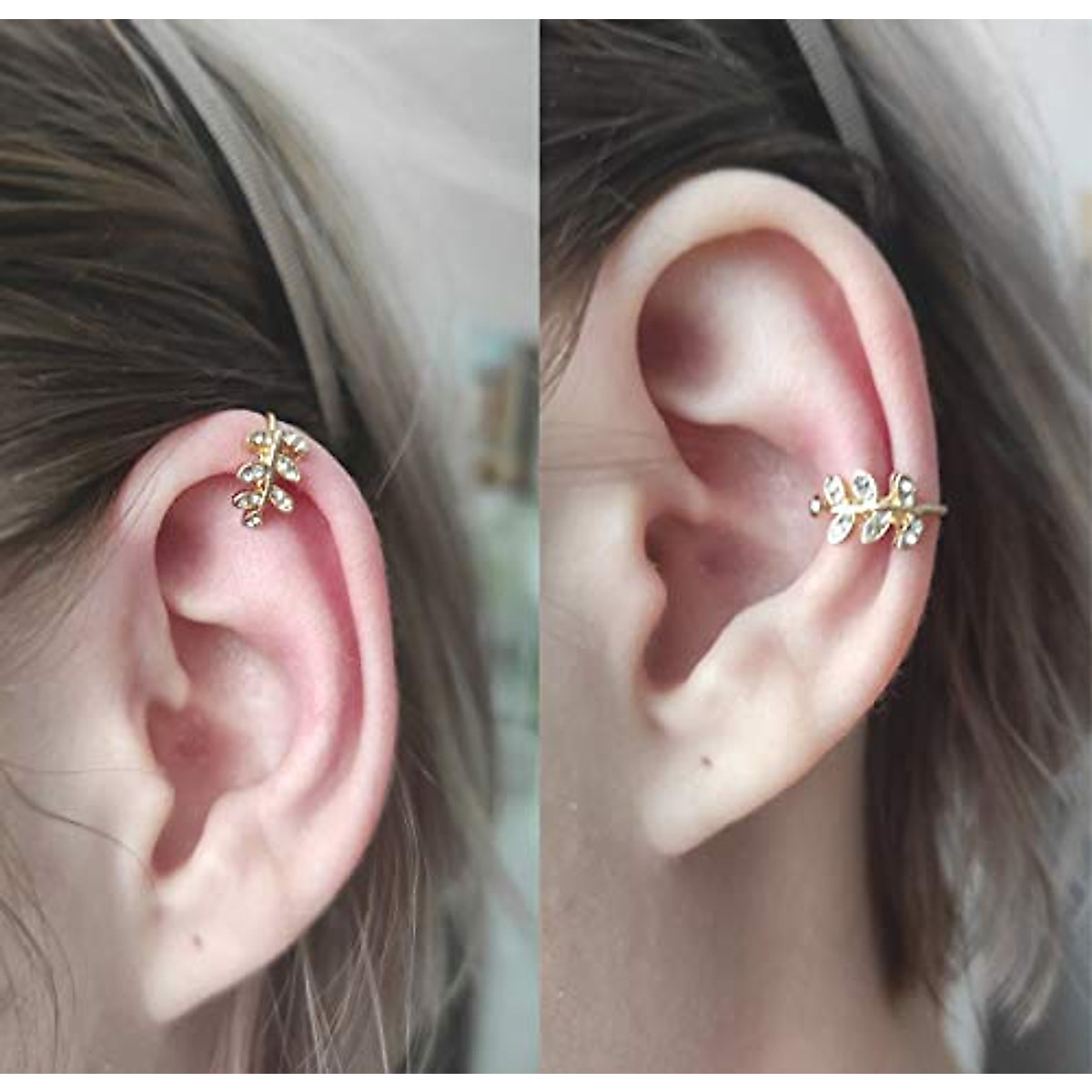 Longita Fake Earrings Ear Cuff Earrings for Women non Piercing Ear Clip On Fake Cartilage Earring Hoop Crossed Conch Helix Hoop Earrings Fake Cartilage Silver