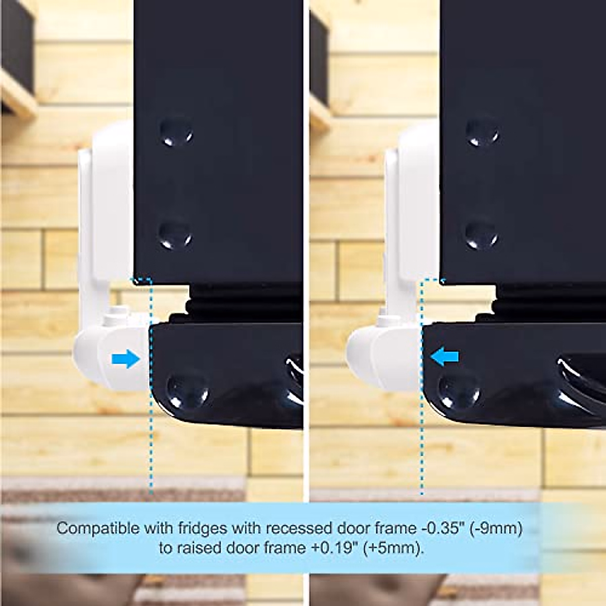 CLYMENE Refrigerator Fridge Freezer Door Lock for Kids, Child Proof Refrigerator Latch Lock to Keep Door Closed, No Tools Required and Easy Installation (White)