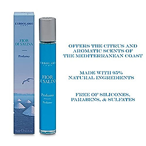 L'Erbolario Fior Di Salina - Citrus Aromatic Fragrance For Women And Men - Launched In 2018 - Citrus And Aromatic Scents Of The Mediterranean Coast - Dermatologically Tested - 0.5 Oz EDP Spray