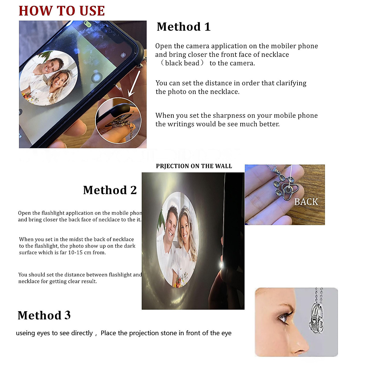 U ZERO Custom Actual Fingerprint Necklace Handwriting Text Engraved Necklace Personalized Memorial Gift