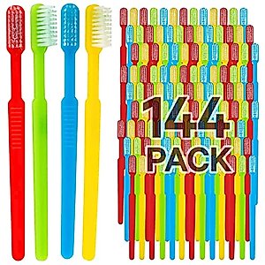 144 Prepasted Disposable Toothbrushes | Pre-Pasted Soft Bristle Tooth Brush Set for Dental Care & Oral Hygiene | Individually Wrapped Toothbrush Pack Airbnb Gifts | NO WATER NEDEED, Paste Made In USA.