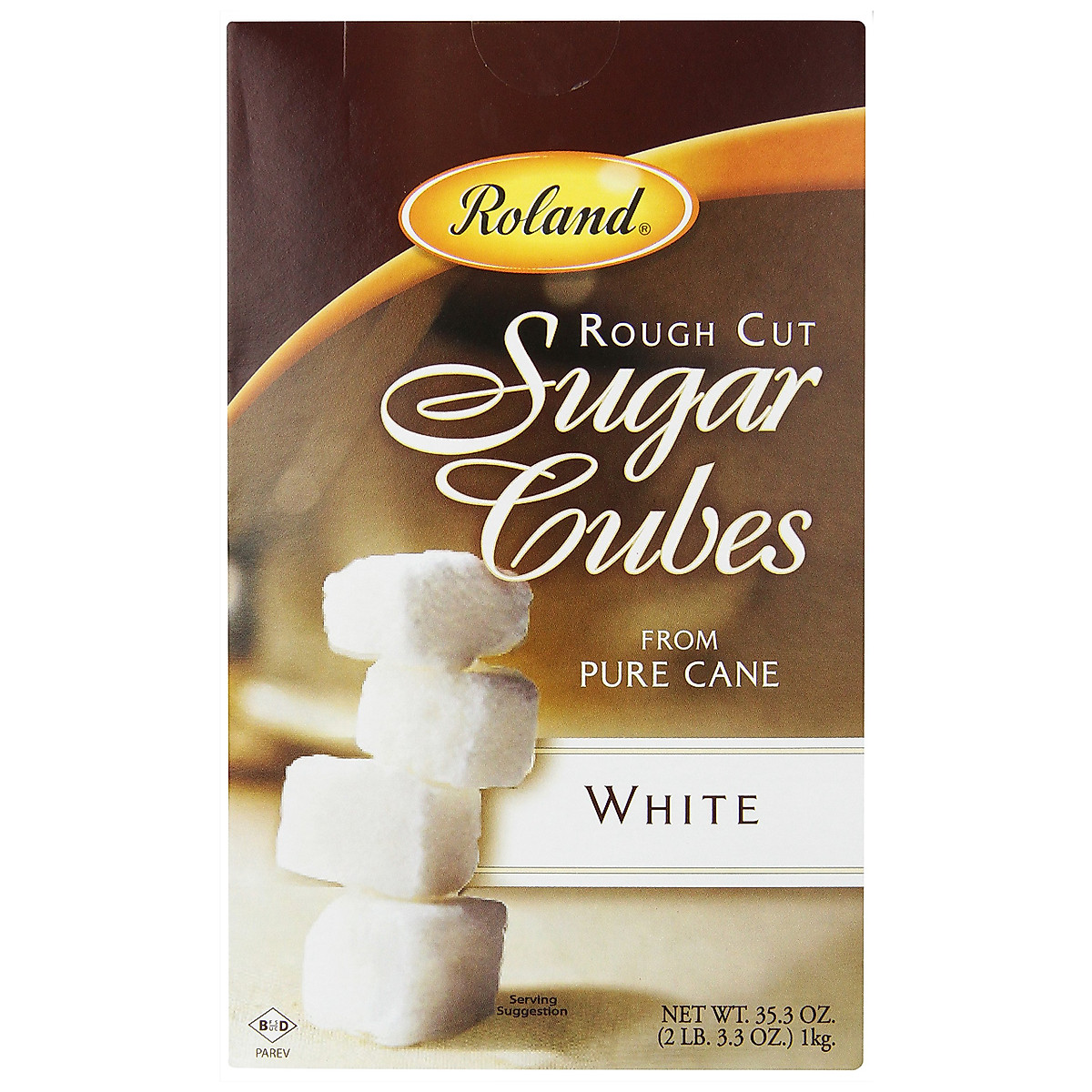 Roland Foods Rough Cut White Sugar Cubes, Specialty Imported Food, 35-Ounce Box [2 pack]