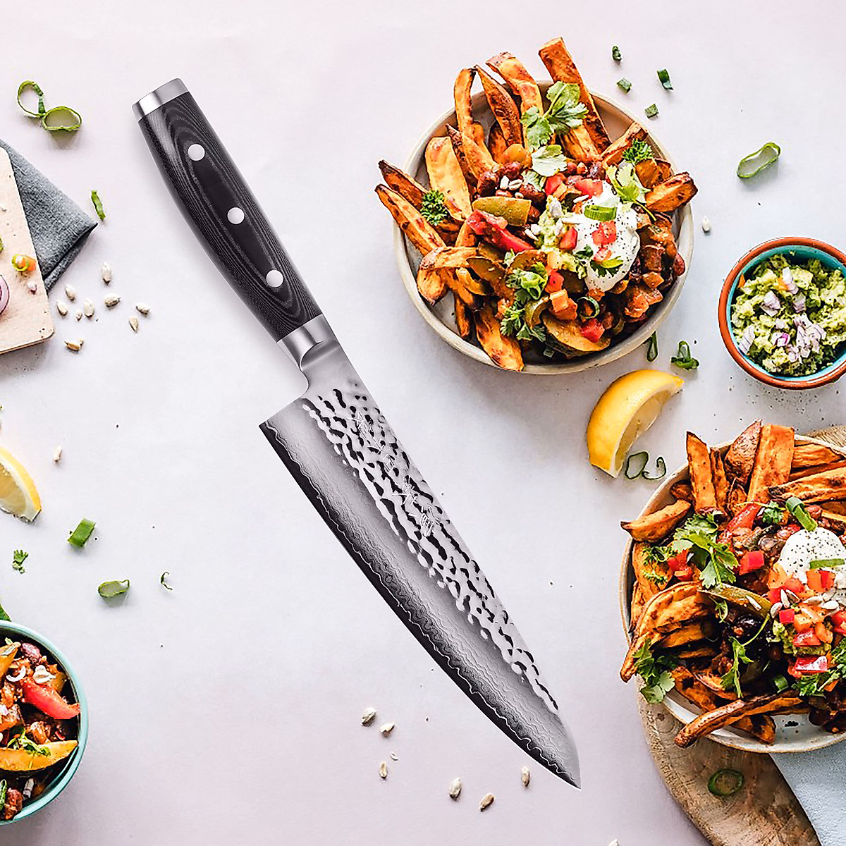 Enso Chef's Knife - Made in Japan - HD Series - VG10 Hammered Damascus Stainless Steel Gyuto - 8"