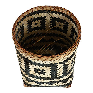 DOITOOL Bamboo Trash Can Woven Basket Decor Dirty Clothes Basket Woven Trash Can Waste Paper Basket Flower Arrangement Basket Bamboo Weaving Basket Bamboo Woven Basket Waste Paper Holder