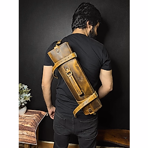 RUSTIC TOWN Leather Knife Roll & Leather Journal - A Perfect Combo for Chefs