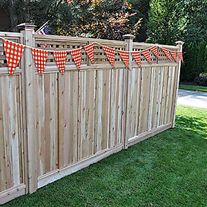 Red Checkered Banner 100’ Feet Long | Gingham Pennant Flags | Red and White Checkered Pennant Banner | Carnival, Picnic, Party Red Checkered Flags | By Anapoliz
