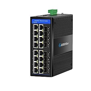 HGW-1608SM-PSE - 16x RJ45 + 8X SFP Ports Gigabit Ethernet Managed PoE Industrial Fiber Switch 240W Total Power, DIN Rail Mount, -40 to +75 Celsius