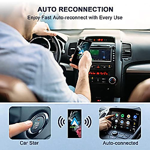 Teeran Android Auto Wireless Adapter for OEM Factory Wired Android Auto Cars Plug & Play Easy Setup Wireless Android Auto Dongle for Android Phones Converts Wired Android Auto to Wireless