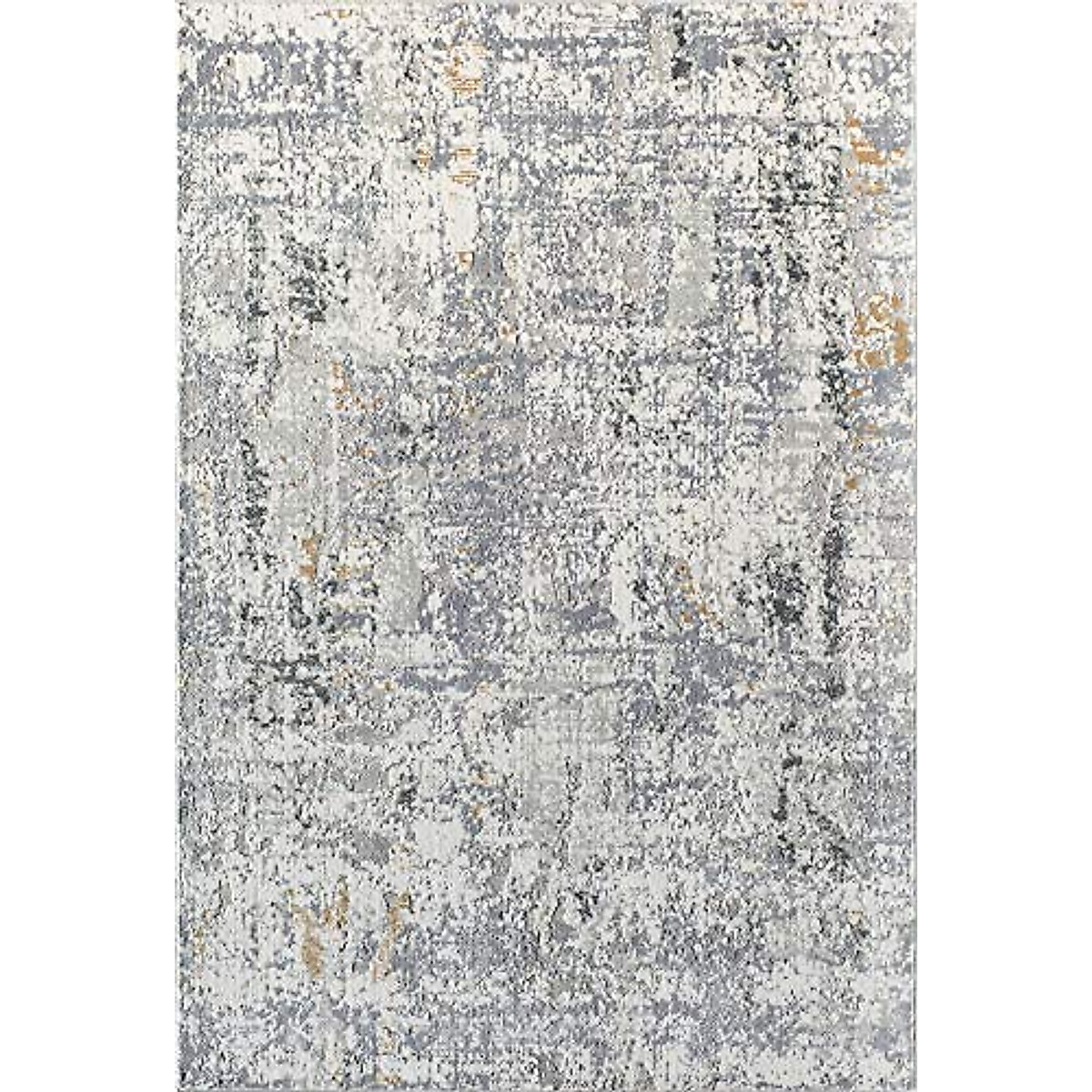 Rugs America Austin AD90A Iron White Abstract Transitional Area Rug 5'3" x 7'0"