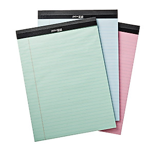 Pen+Gear 8.5" x 11.75" Pastel Legal Pads (Green, Blue, Pink)