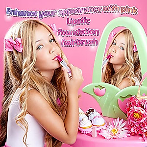 Princeplay Purse Makeup Toys For Girls - Toddlers Kids Bag Cute Baby Little Pink Cell Phone Cosmetic Lipsticks Princess Play Money Jewelry Credit Card Accessories Birthday Gifts 3 4 5 6 7 8+ Years Old