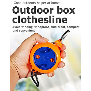 Portable Travel Clothesline Cord, Adjustable Camping Clothes line, Heavy Duty Washing Line with 20 Clothespins & 10 Stoppers for Indoor/Outdoor, Camping, Travel, Courtyard 26ft, 2Pack