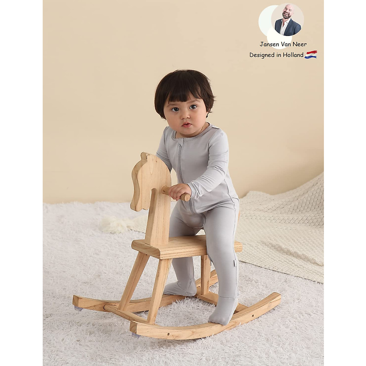 Jimonda Rayon Baby Pajamas,2-Way Zipper One-Piece Footies,Long Sleeve Unisex Boys Girls Romper,Sleep and Play Pjs,Infant Clothes