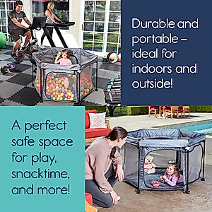 hiccapop 53” PlayPod Outdoor Baby Playpen with Canopy, Deluxe Portable Playpen for Babies and Toddlers with Dome, Sun-shades, Padded Floor | Pop Up Playpen for Beach or Home | Outdoor Playpen for Baby