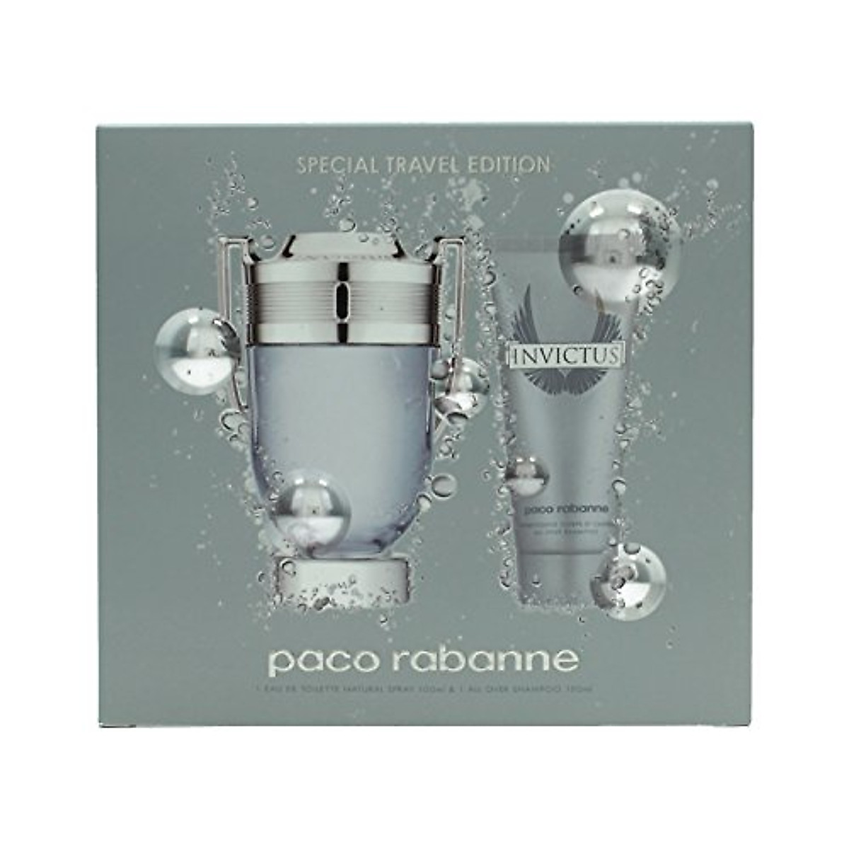 Paco Rabanne Invictus Eau de Toilette Spray Plus All Over Shampoo Special Travel Edition Gift Set