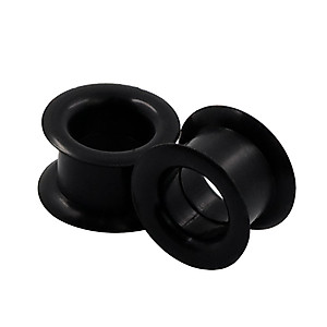 Stuppendux 2g-1" 10Pairs Black Plugs Kit Ear Skins Gauges Hard Ear Expander Tunnels Stretching Set 6-25MM