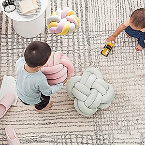 Mauuwy Hot Pink Throw Pillows Knot Pillow 14X14 Round Velvet Pillows for Couch Chair Cushion Sofa Round Decorative Pillow Garden Lumbar Pillows for Living Room Kitchen Bedroom Car