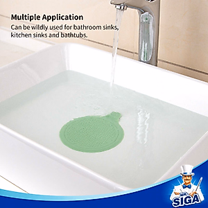 MR.SIGA Silicone Bathtub Stopper, Drain Stopper for Shower, Sink, 5.1" Diameter, 3 Pack