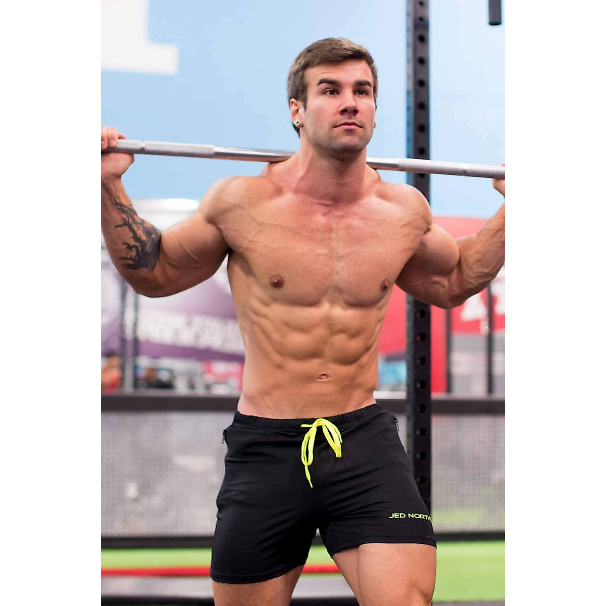 Men's Fitted Shorts Bodybuilding Workout Gym Running Tight Lifting Shorts Pants, X-Large, Black