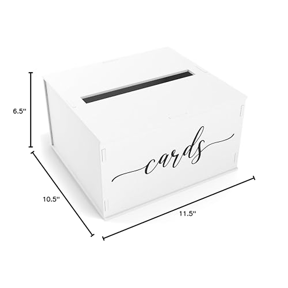 Wooden Wedding Card Box with Slot | Wedding Decorations for Reception, Card Box for Wedding Gifts & Money | Rustic Card Box with Lid | Baby Shower, Bridal Shower, Graduation Card Box - White