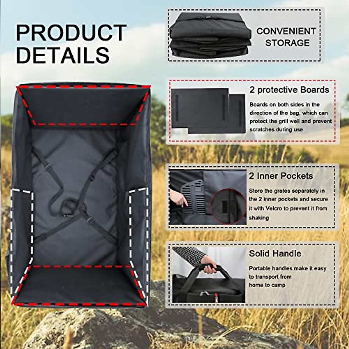 Uniflasy 600D Grill Cover Bag and Propane Tank Adapter Hose 5 Feet 1lb to 20lb Converter for Weber Q 1200 1000 Gas Grill, 2 in 1 Outdoor Backpack & Carry Bag