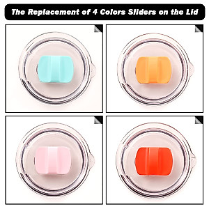 2Pcs 20oz Magnetic Tumbler Lid with 4Pack Magnetic Sliders, Replacement Cup Lids Tumbler Cover Spill Proof Fits YETI Rambler, Old Style Rtic, Ozark Trail and more