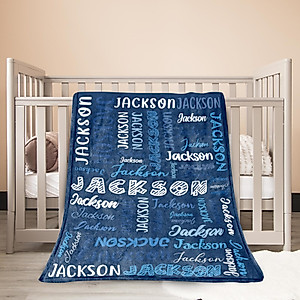 TVSNET Personalized Gifts for Christmas, Custom Blanket with Name for Women Men, Personalized Blanket for Baby Kids, Customized Baby Name Blanket, Baby Girl Boy Newborn Essentials