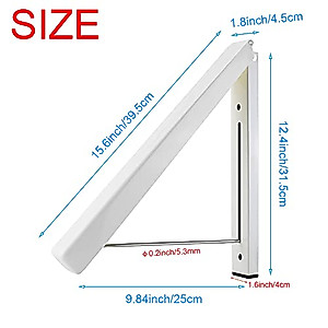 Mai Hongda Folding Clothes Hanger Wall Mounted Retractable Laundry Room Organizer Drying Rack Holder Stainless Steel Rod Hanging on Bathroom Balcony Garage Indoor/Outdoor Dryer (Triangle 1 Pack)