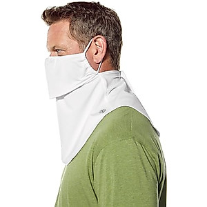 Coolibar UPF 50+ Men's Women's Vermilion UV Layered Mask - Sun Protective (One Size- White)