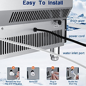 ZAFRO Commercial Ice Maker, 100lbs/24H Ice Machine with 33lbs Ice Bin, Self-Cleaning Under Counter Stainless Steel Freestanding Ice Maker for Restaurant/Bar/Cafe/Office Silver, Includes Scoop