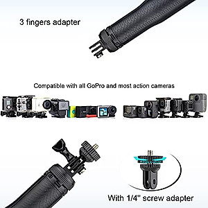 YALLSAME Floating Selfie Stick for GoPro Hero 11 10 9 8 7 6 5 4 Mini Max Session, Insta360, AKASO, DJI OSMO Action Camera, 4 in 1 Used as Underwater Waterproof Pole Monopod Hand Grip Tripod Stand